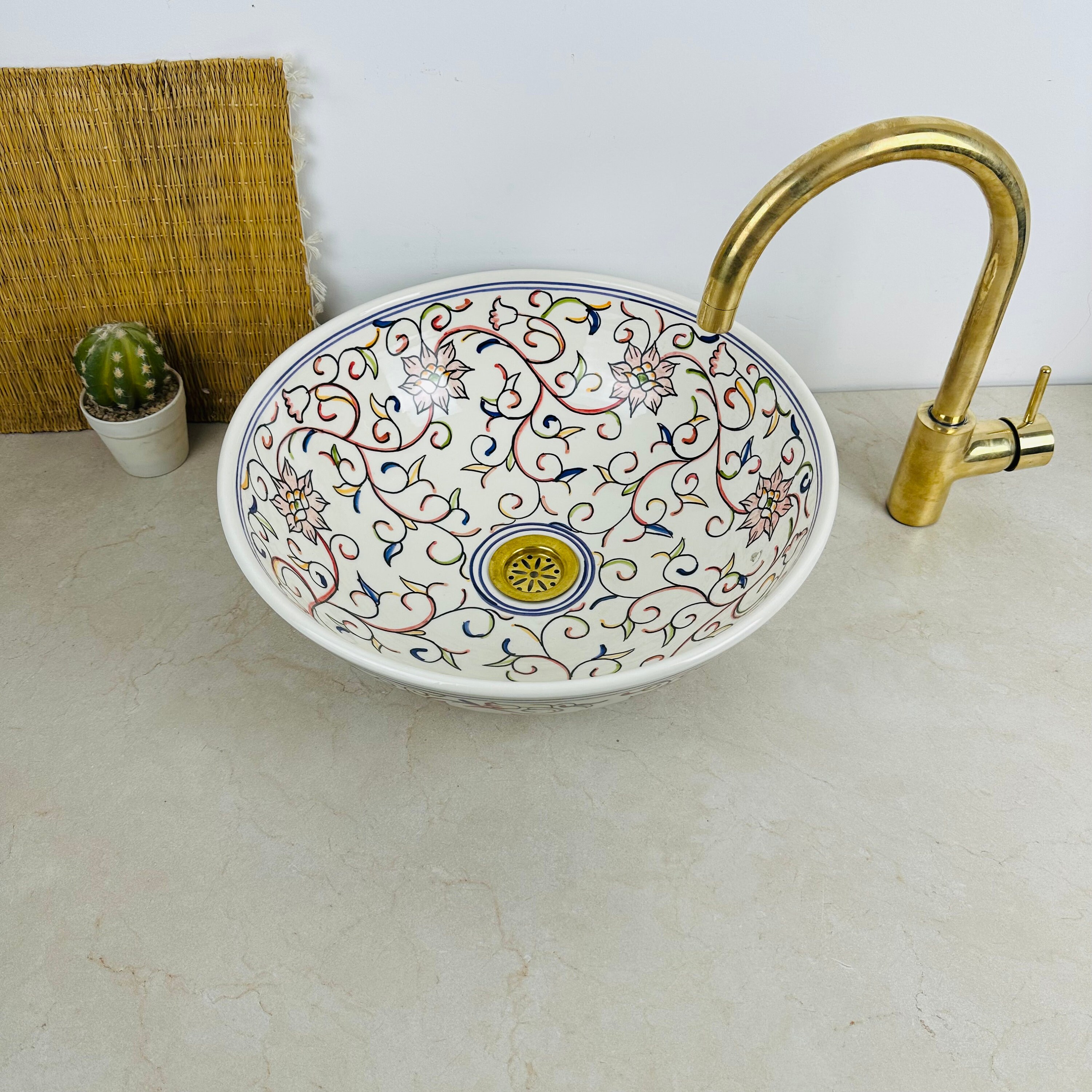 Vessel Sink-decorative Ceramic Basin-multicolor Ceramic Basin-colorful ...