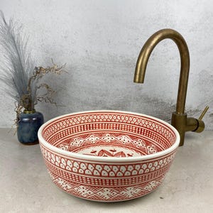 Red Ceramic Sink- Custom Made Vessel Sink - Ceramic Bathroom Sink ...