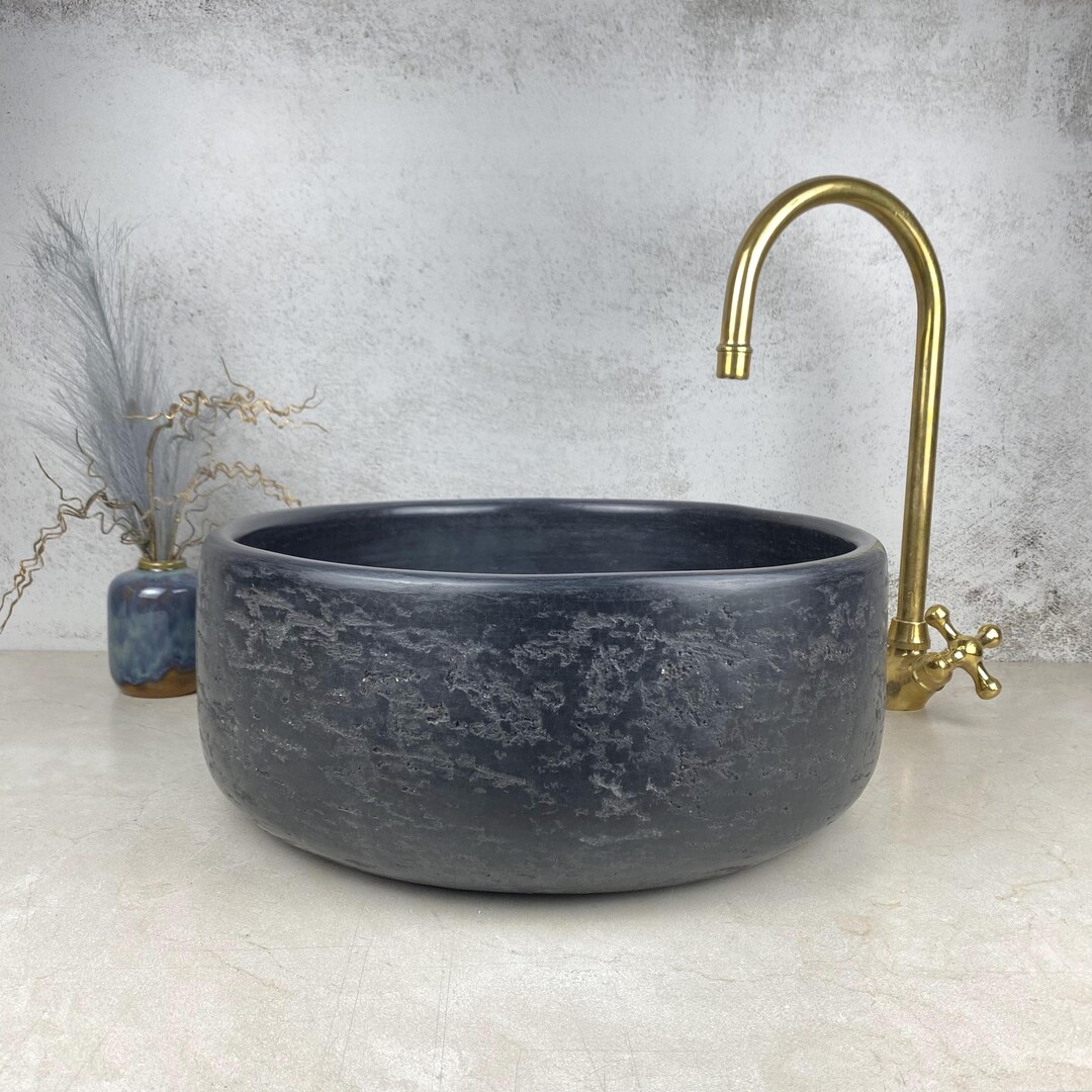 Artisan Moroccan Black Terracotta Sink Galaxy Luxury Sink, Bathroom ...