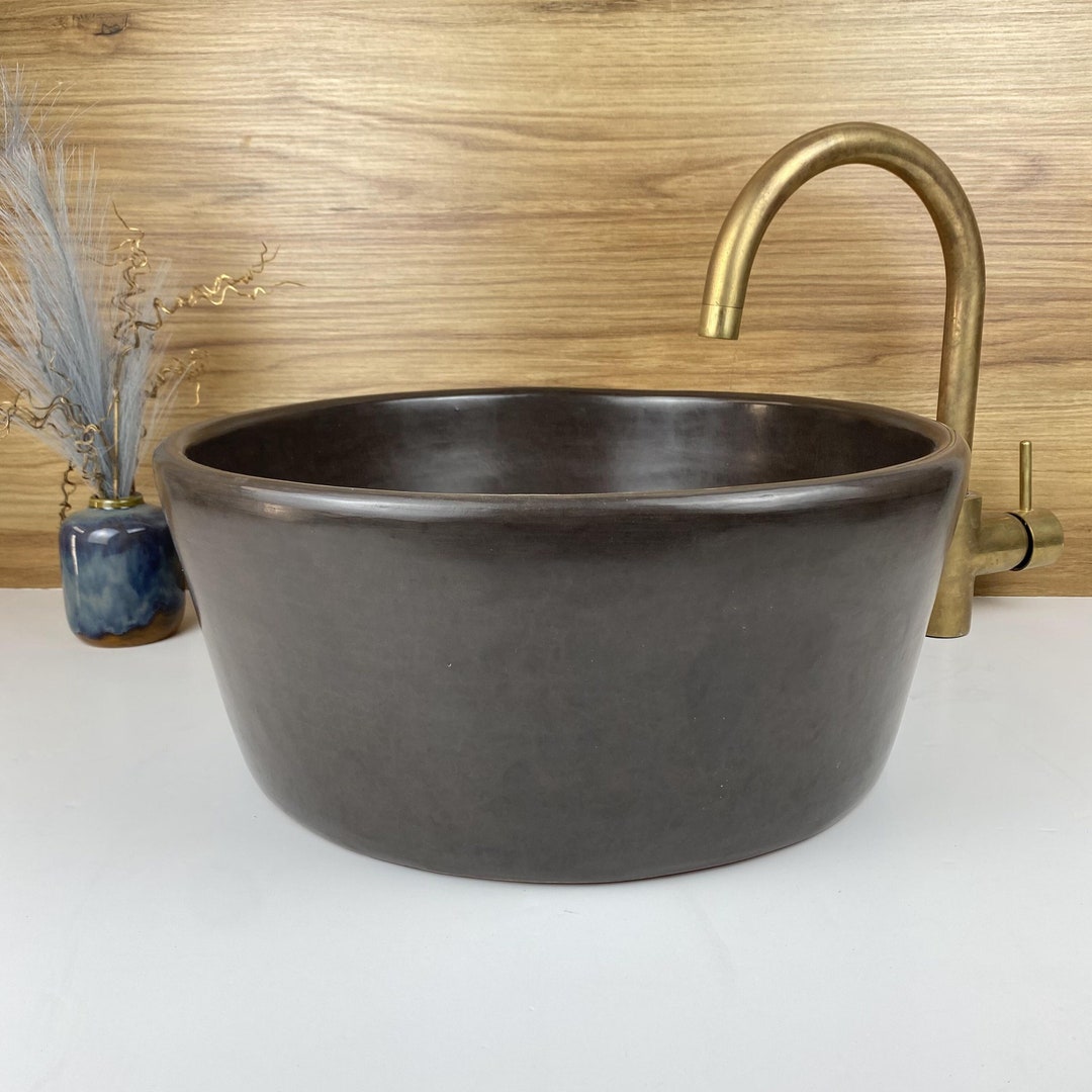 Brown Tadelakt Sink-handmade Tadelakt Sink-unique Handcrafted Tadelakt ...