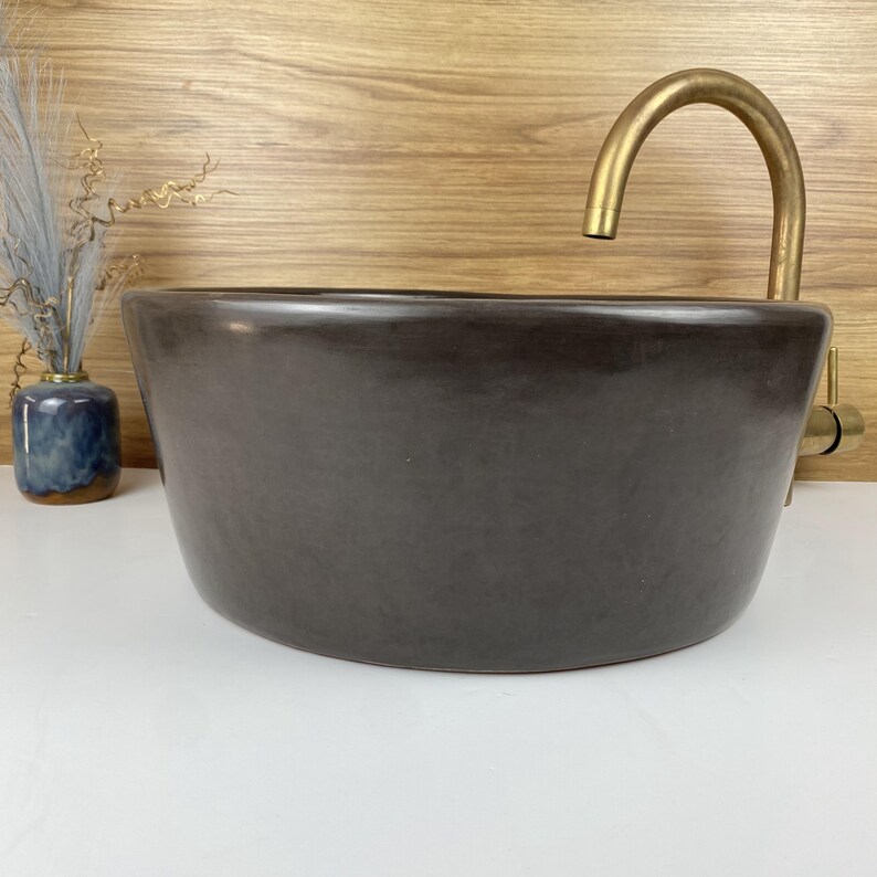 Brown Tadelakt Sink-handmade Tadelakt Sink-unique Handcrafted Tadelakt ...