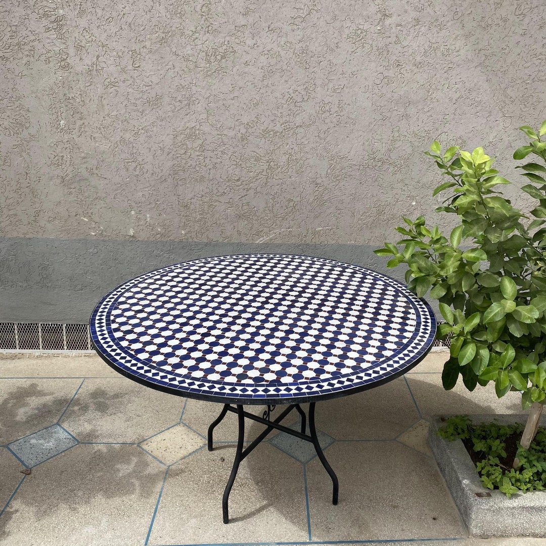 Amazing Mosaic Table, Handmade Round Table, Traditional Custom Made ...