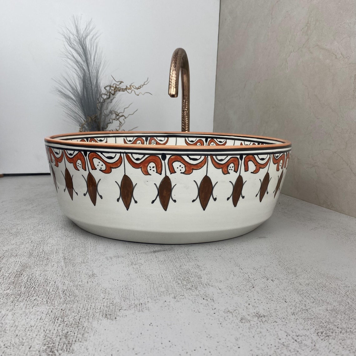 Minimalist Ceramic Basin With Cup- Handmade Ceramic Bathroom Sink ...