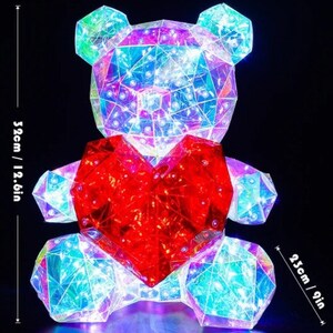 Holographic Light up LED Teddy Bear in Gift Box for Valentine's Day ...