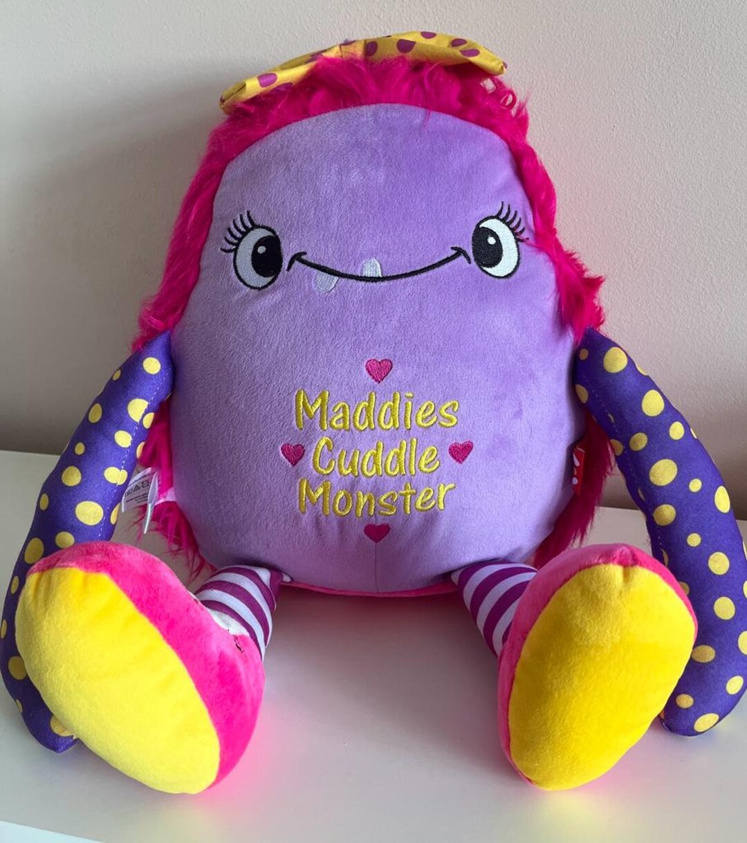 Personalised Cubbies Marshmallow Purple Monster Embroidered Children ...