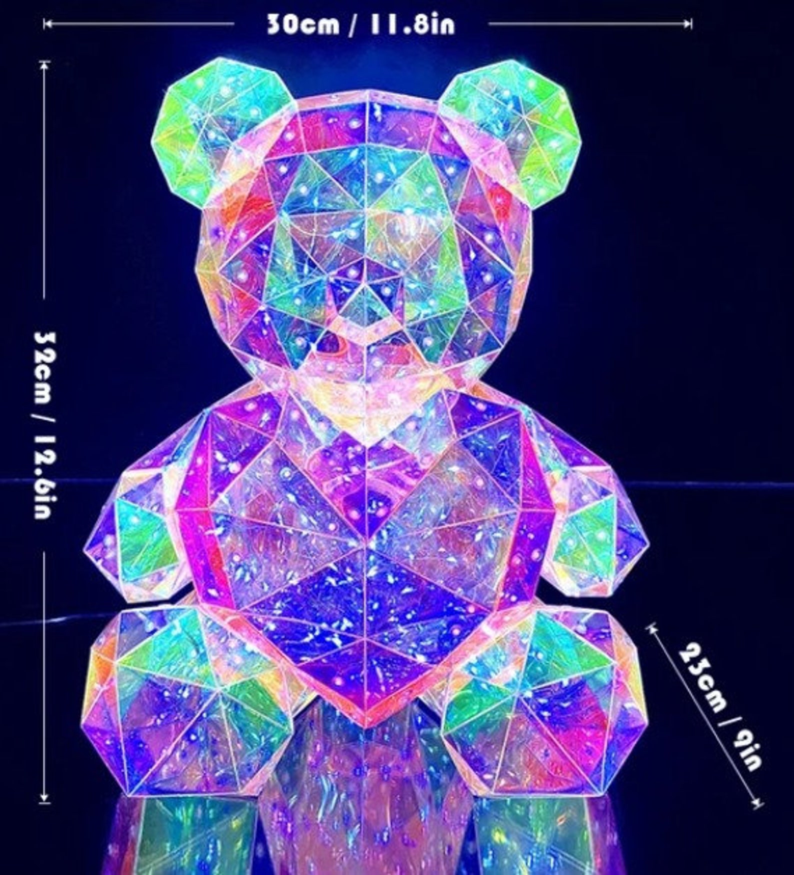 Holographic Light up LED Teddy Bear in Gift Box for Valentine's Day ...