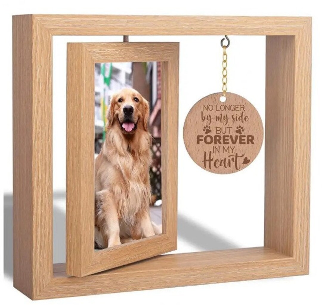 Memorial Pet Photo Frame, Double-sided Rotating Photo, Personalised Pet ...