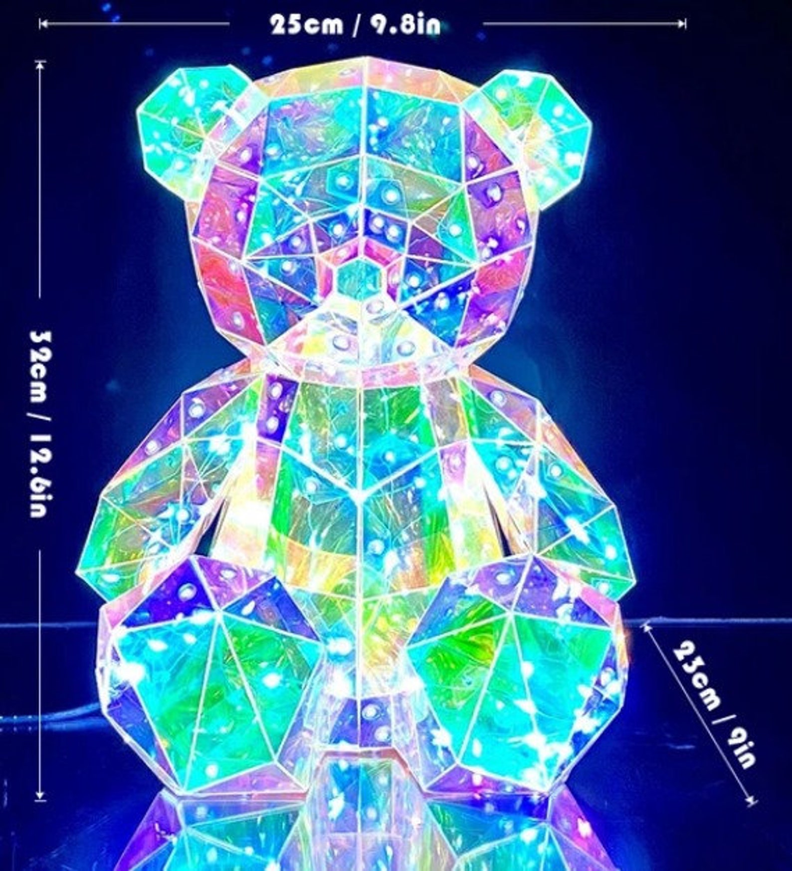 Holographic Light up LED Teddy Bear in Gift Box for Valentine's Day ...
