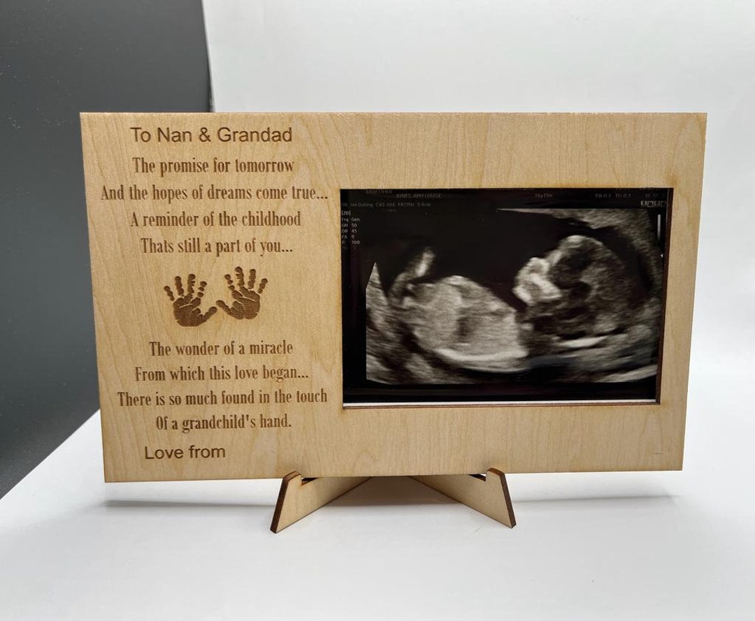 Personalised Baby Scan Photo Frame, Grandparent to Be, Nan and Grandad ...