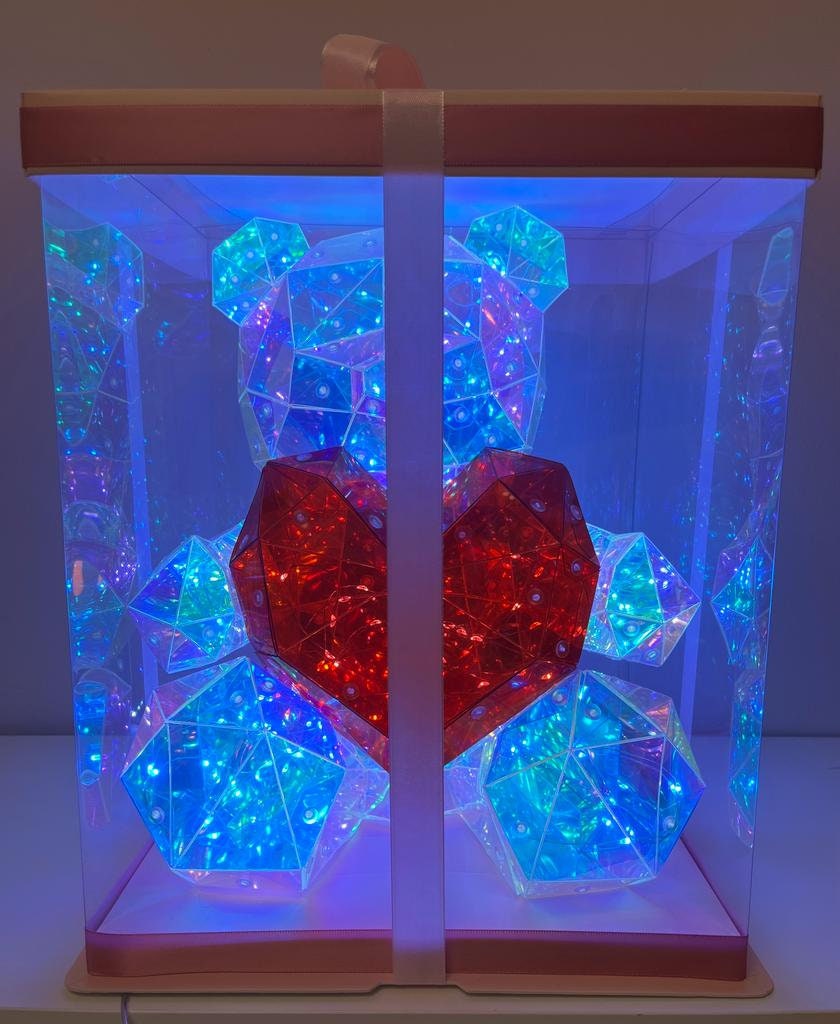 Holographic Light up LED Teddy Bear in Gift Box for Valentine's Day ...