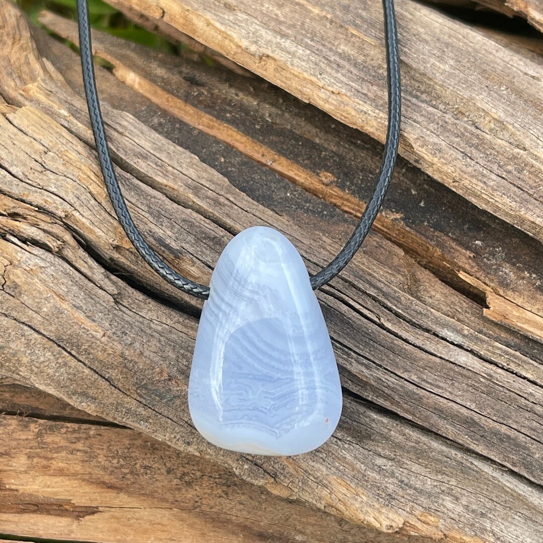 Blue Chalcedony Lace Agate Drop Tear Baby Blue Birthstone Men's Gift ...