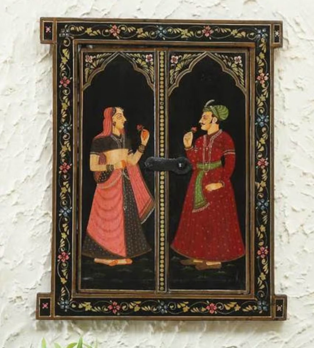 Vintage Raja Rani Royal Painting/wooden Window/wall Hanging Jharokha ...