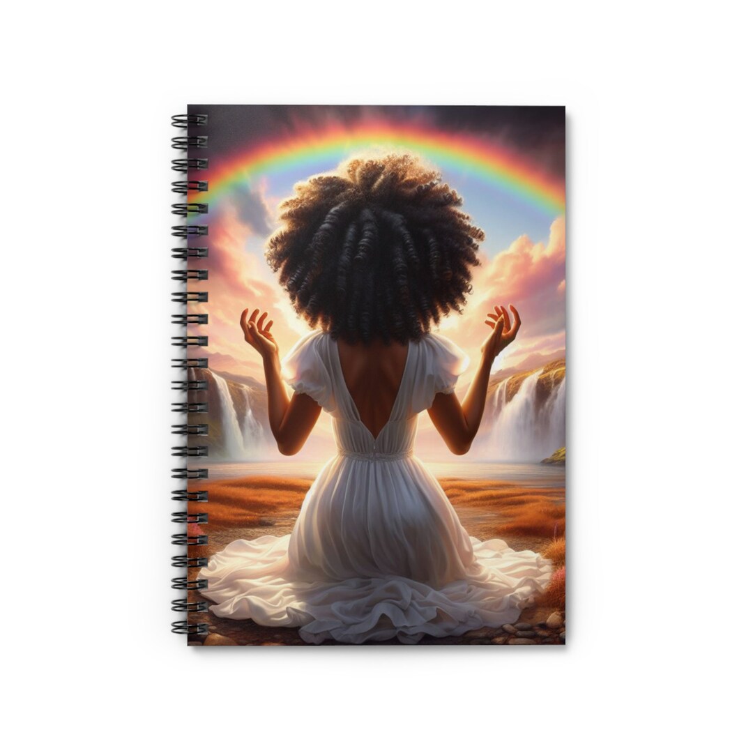 Woman Praying Spiral Notebook Ruled Line - Etsy