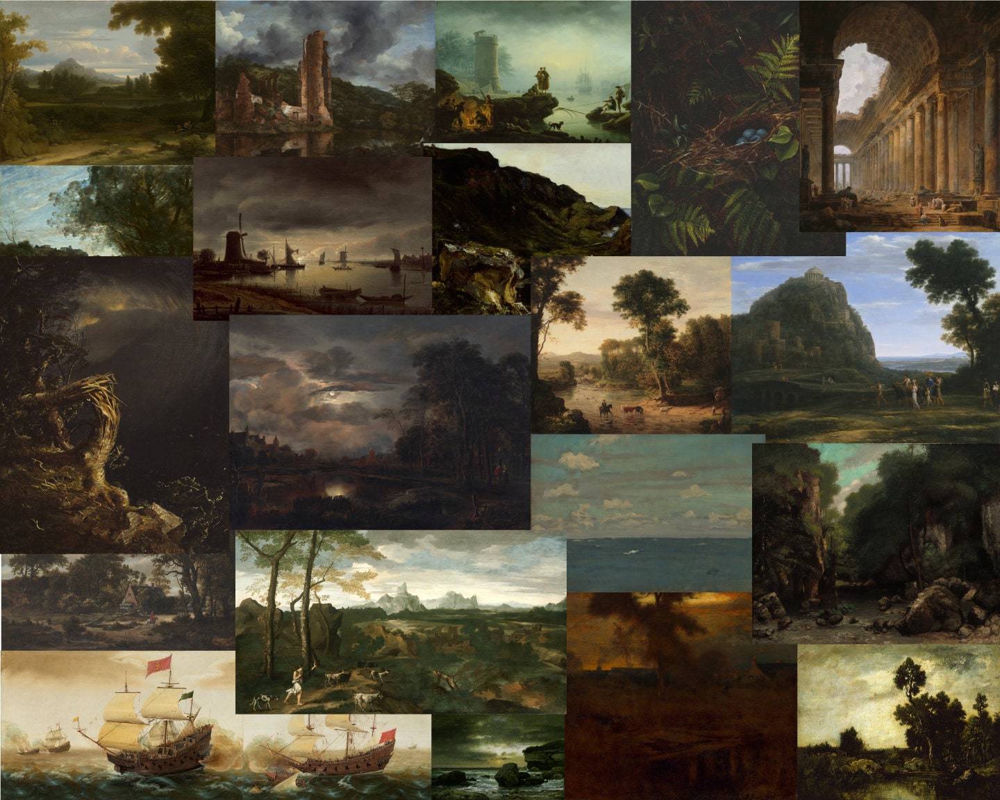 Vintage Gallery Wall Print SET Set of 20 French Country Landscape ...
