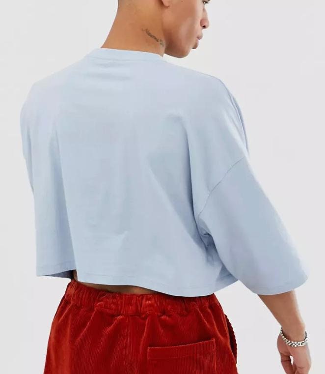 Men's Solid Oversized Crop Top Tee - Etsy