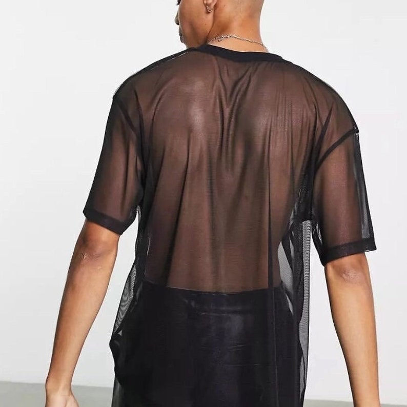 Men See Through, Sheer Mesh Shirt, Oversized Shirt, Transparent - Etsy