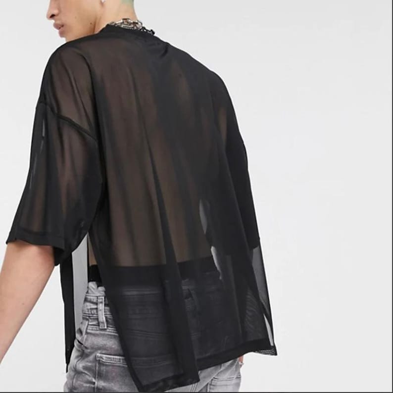 Men See Through, Sheer Mesh Shirt, Oversized Shirt - Etsy