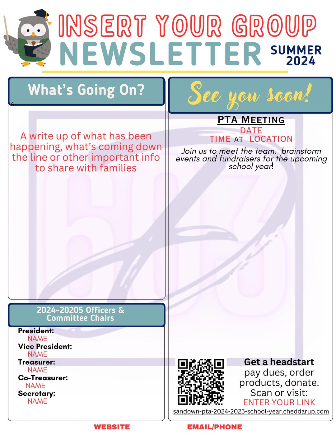 PTA/PTO Newsletter Template - Etsy