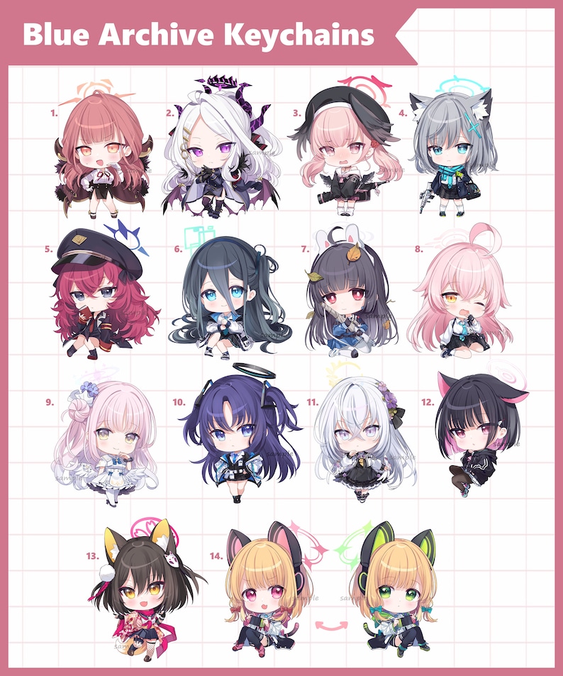 Blue Archive BA Keychains - Etsy