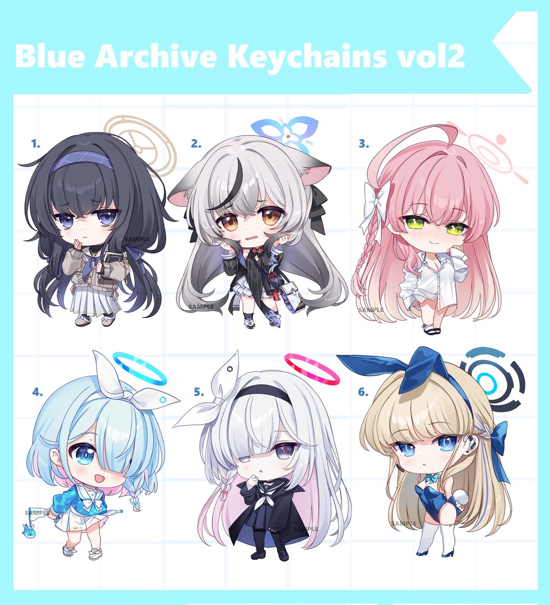 Blue Archive Keychains Vol2 - Etsy
