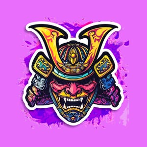 Samurai Mask Japanese Streetwear V1 Vinyl Sticker - Etsy