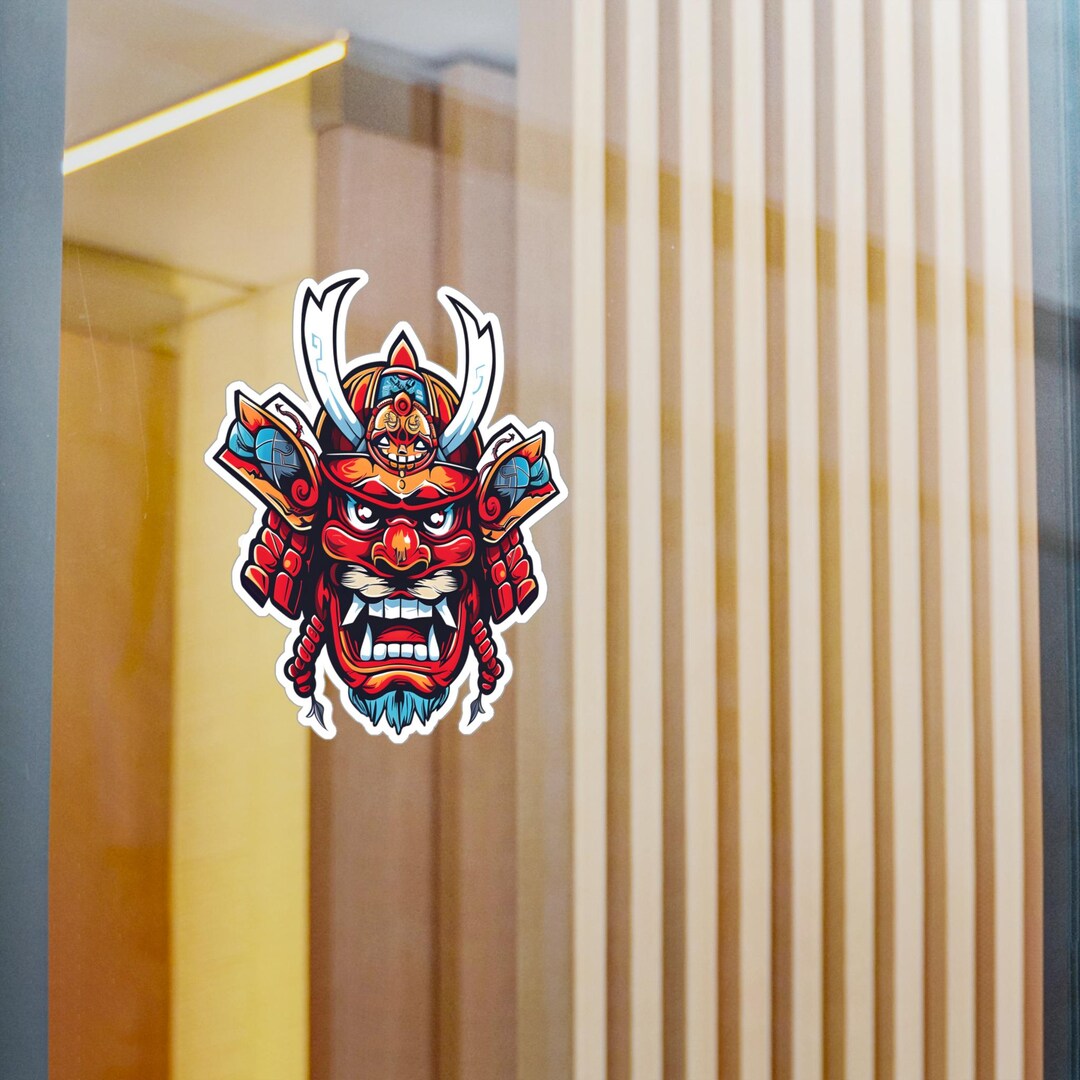 Samurai Mask Vinyl Stickers, Ronin Series Decals for Laptop, Skateboard ...