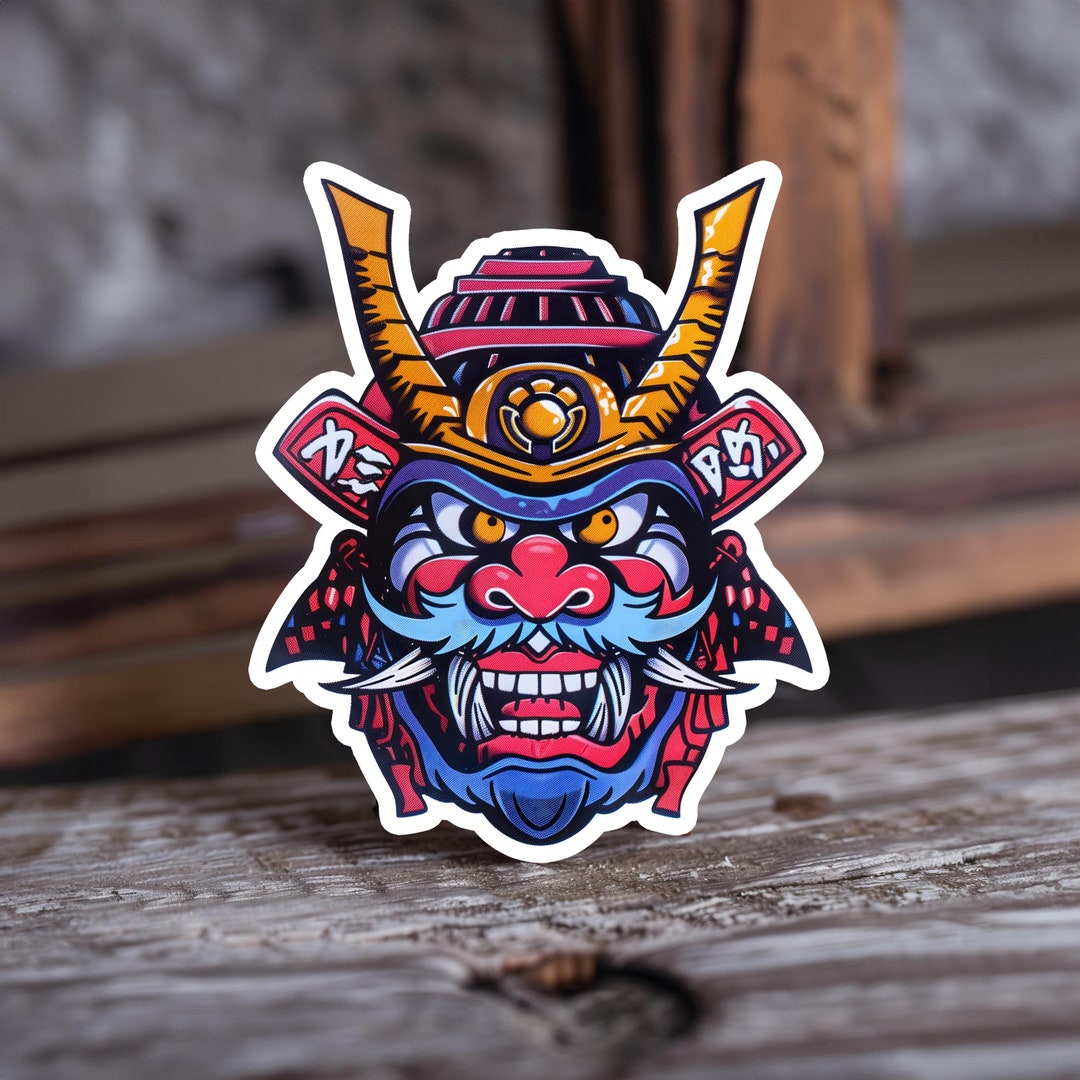 Ronin Samurai Mask #7 - Vinyl Sticker - Etsy