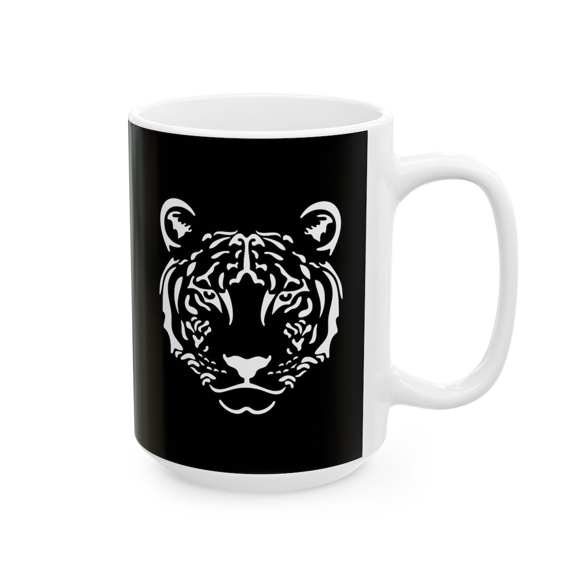 Tiger Head Design on a 15 Oz Mug, 15 Oz Wildlife Coffee Mug, Tiger ...