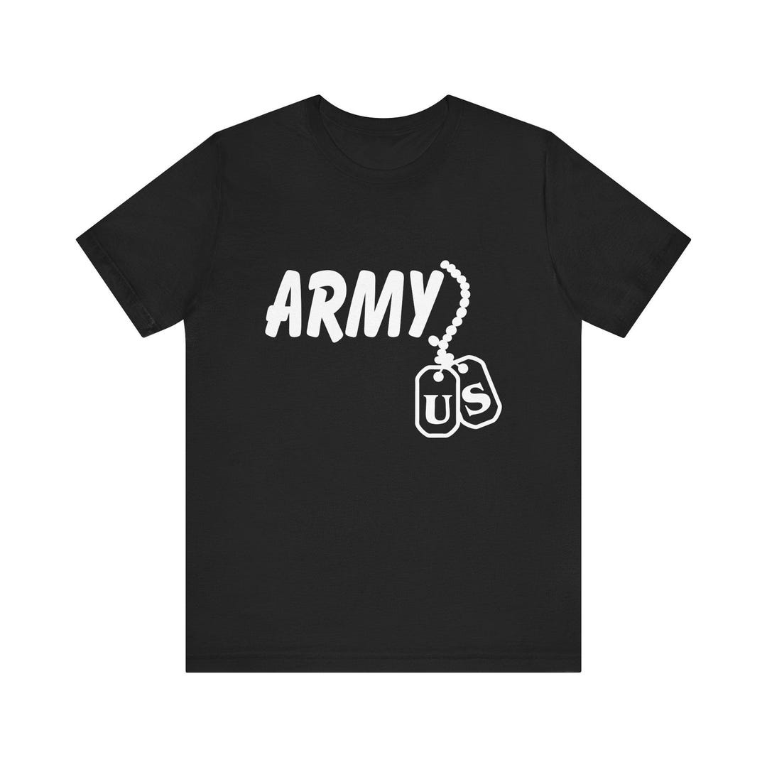 Army Dog Tags Design White on a Unisex Jersey Short Sleeve Tee ...