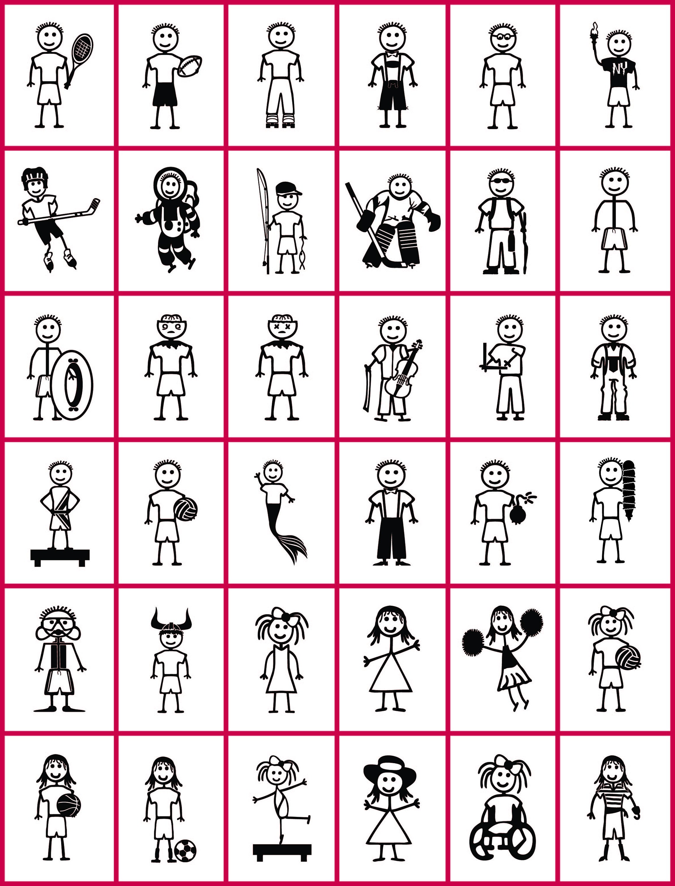 Stick People All Part 1 of 2 Vector Clipart - Etsy