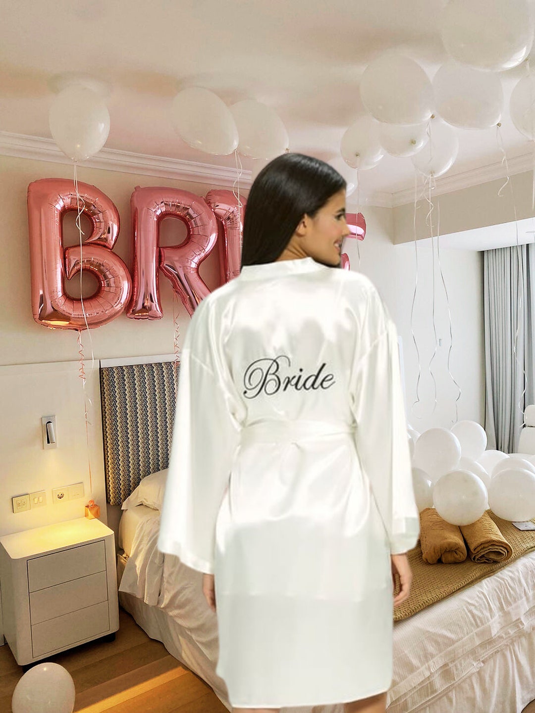 2 Sets of Bride Nightgown Bride Robe Satin Bridal Gift Ideas Bridal ...