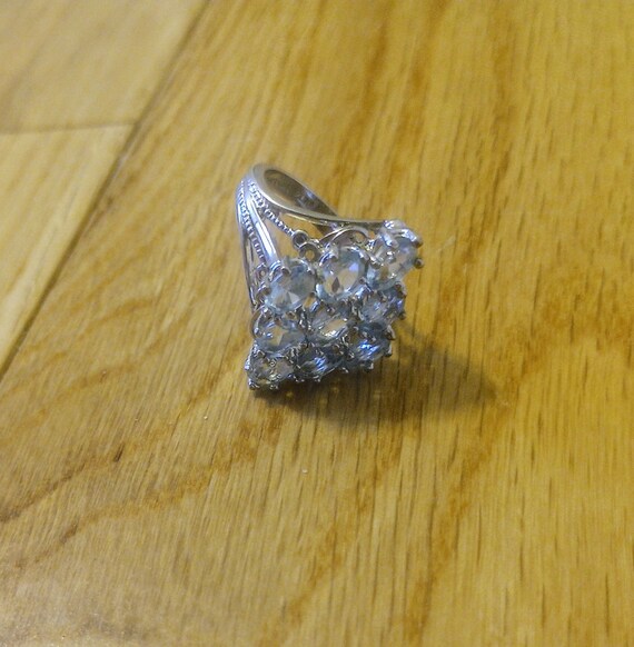 Vintage Diamond Shaped Baby Blue Ring, Sterling Silve… - Gem