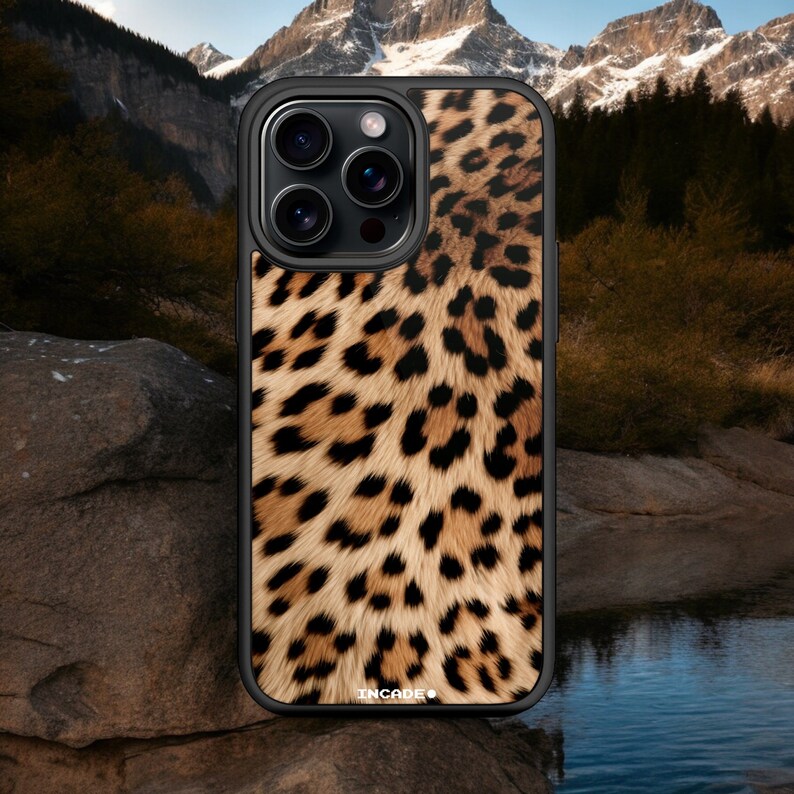 Sleek Black Matte Leopard iPhone Case Scratch Protection, Perfect Fit ...