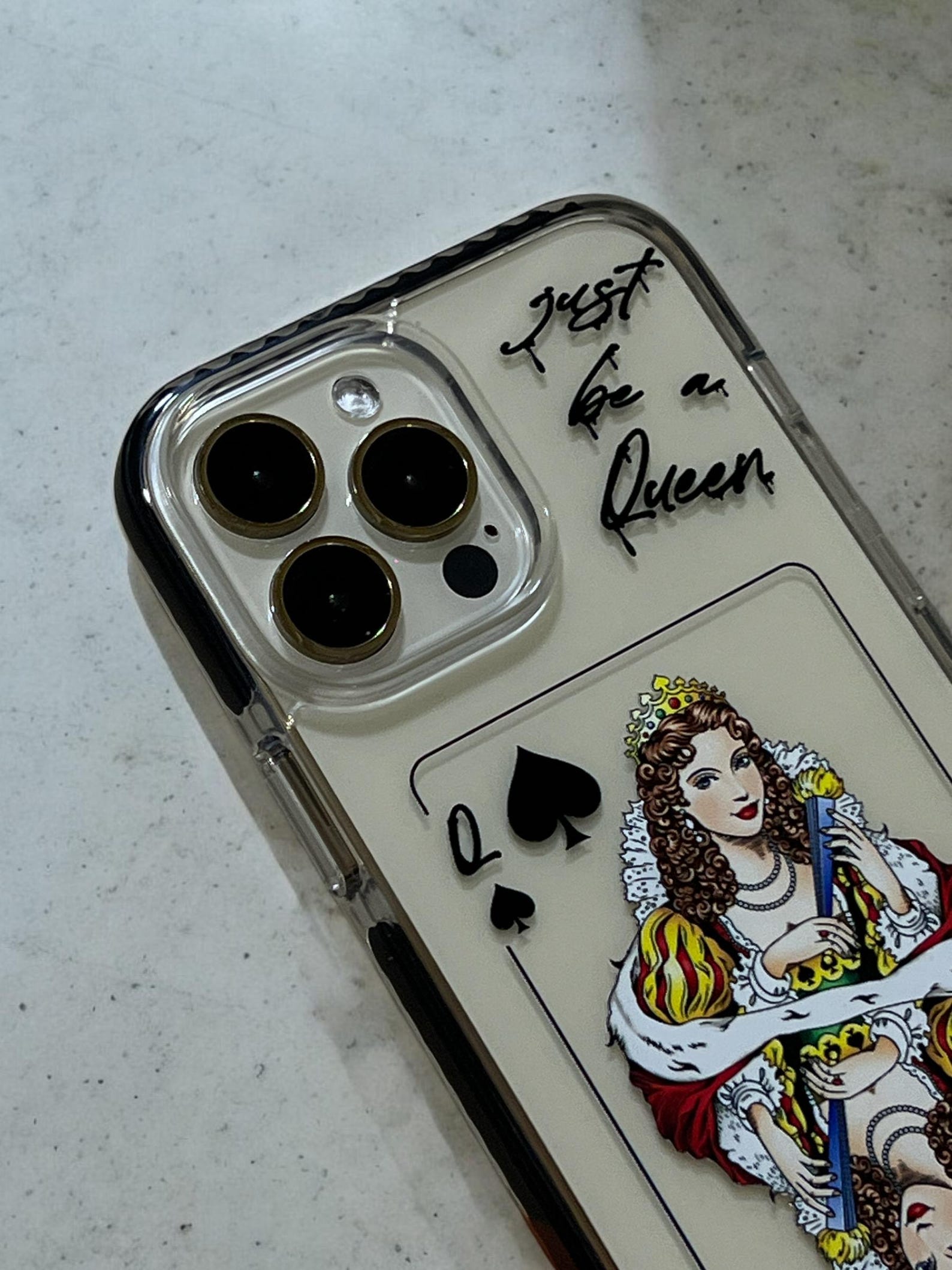 Elegant Queen King Card iPhone Case Clear Polycarbonate With Silicone ...