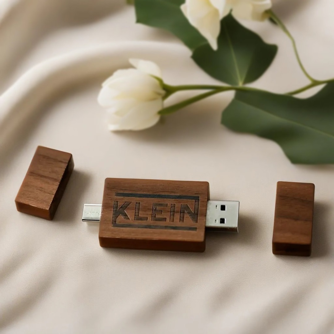Custom Engraved Wooden 2 in 1 USB + Micro USB Drive in Walnut/maple ...
