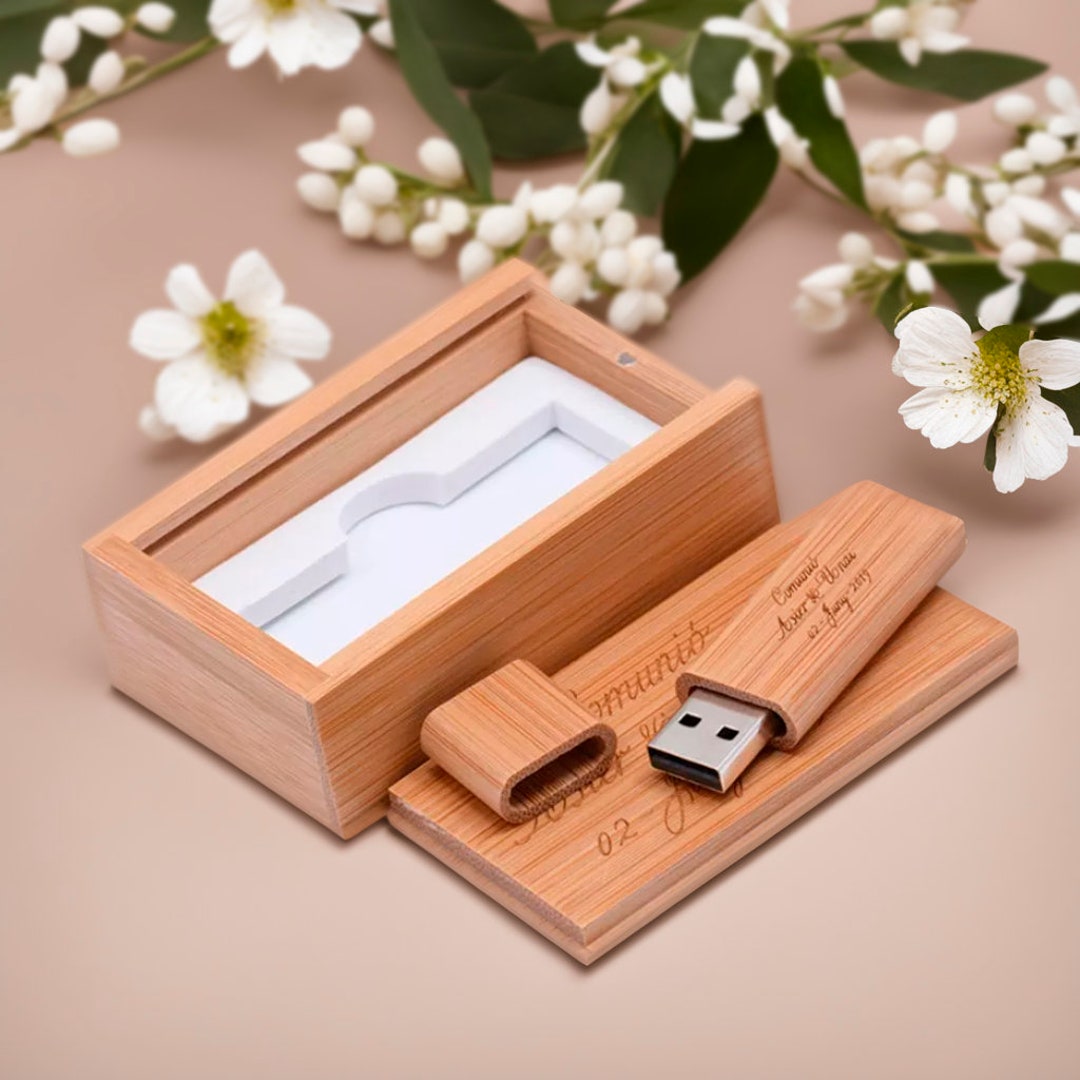 Personalized Engraved Wooden USB Drive With Rounded Edges in Box ...