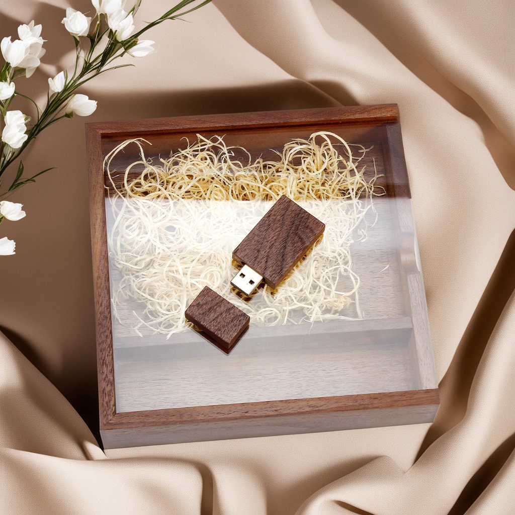 Personalized Engraved Wooden USB Drive in Big Box Box Perfect for 4x6 ...