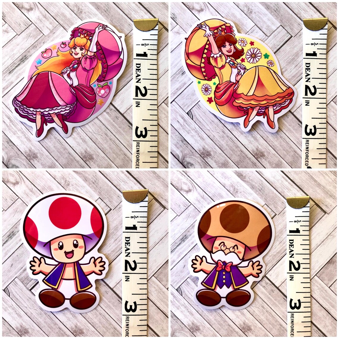Mario Princesses and Toads Vinyl Sticker Pack 3" (4 Stickers) - Etsy