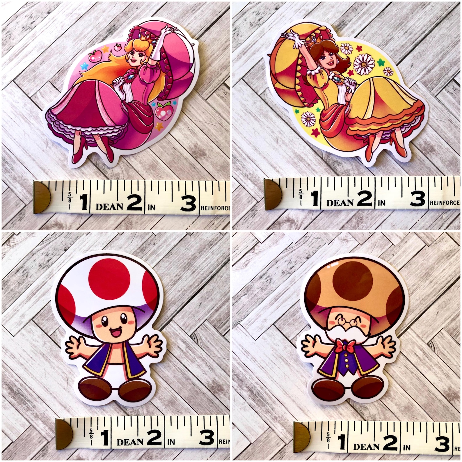 Mario Princesses and Toads Vinyl Sticker Pack 3" (4 Stickers) - Etsy