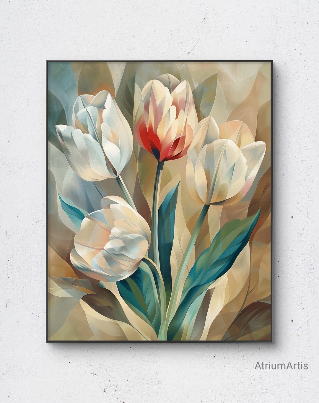 Tulip Art Print, Tulip Decor, Tulip Poster, Digital Art Print, Digital ...