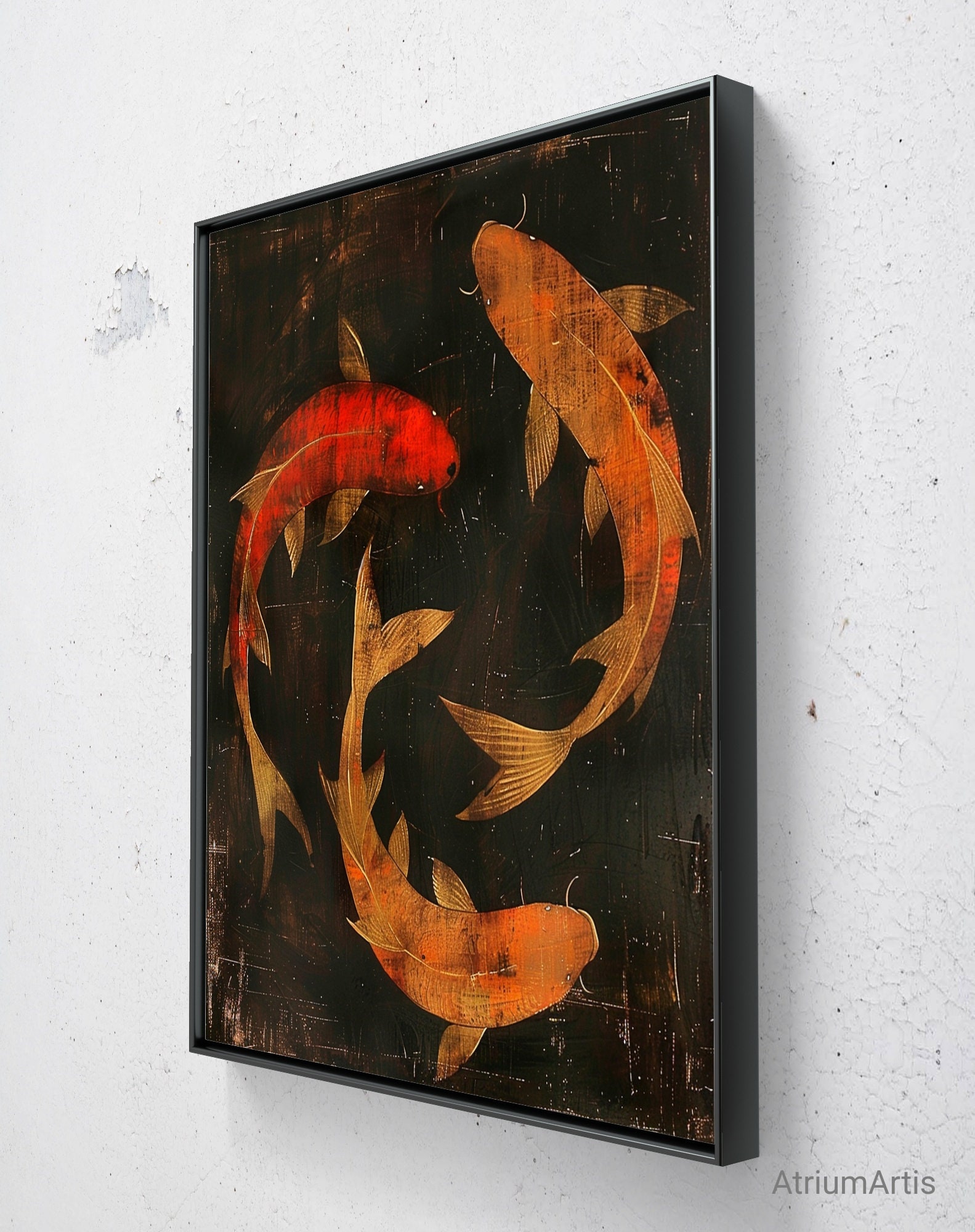 Koi Fish, Digital Art Print, Japandi Art, Time-worn Art, Digital ...