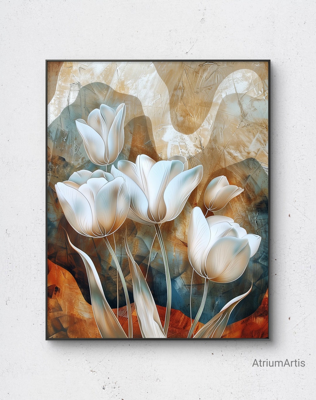 Tulip Art Print, Tulip Decor, Tulip Poster, Digital Art Print, Digital ...