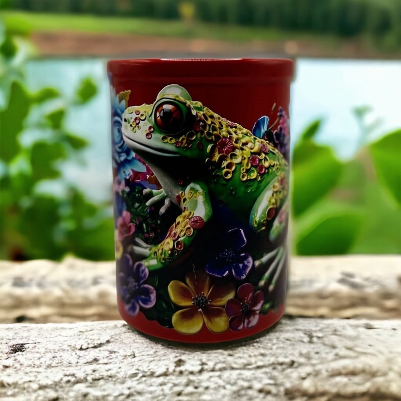 15oz Boho Frog and Flower Mug, Boho Coffee Mug, Boho Gift - Etsy