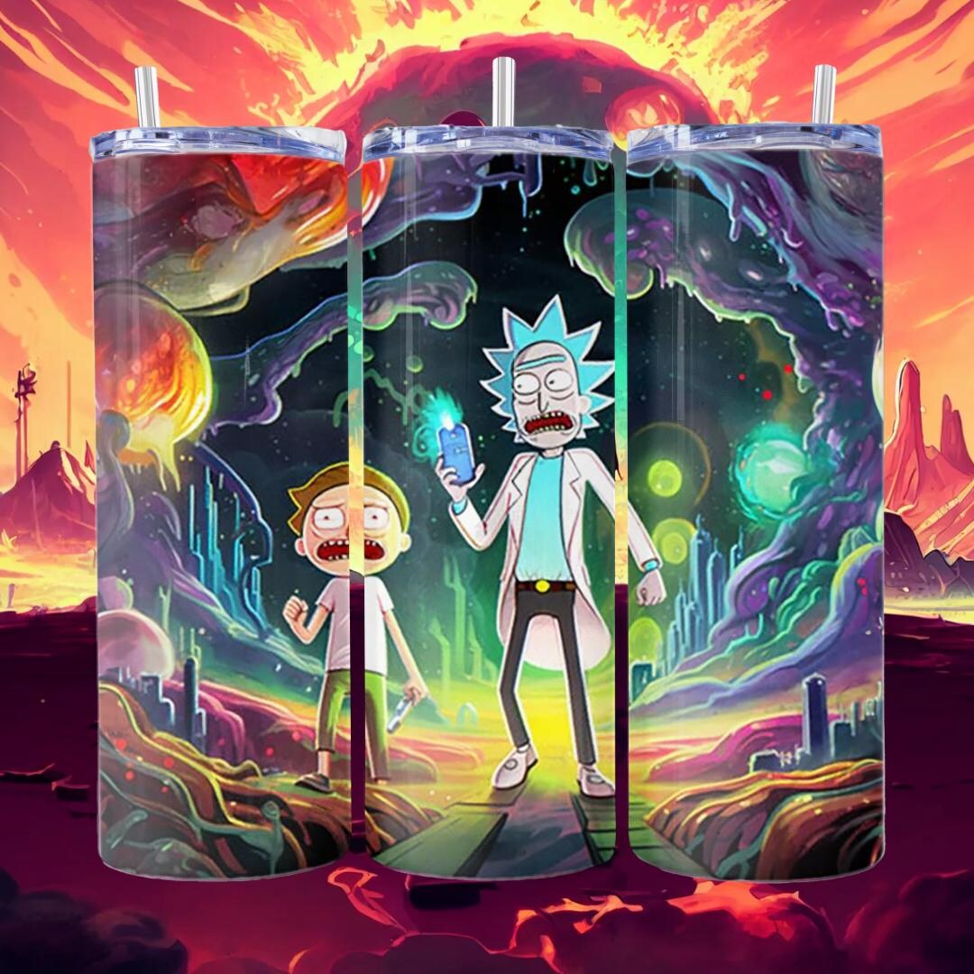 20oz Rick and Morty Glow in the Dark Tumbler - Etsy