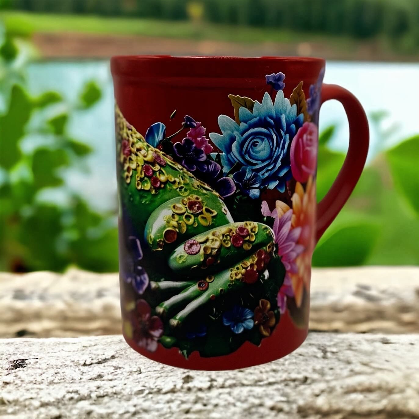 15oz Boho Frog and Flower Mug, Boho Coffee Mug, Boho Gift - Etsy
