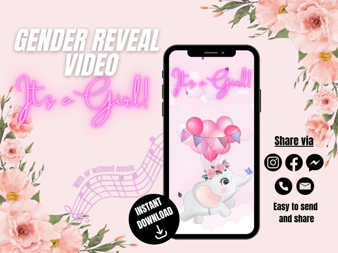 It’s a Girl | Digital Gender Reveal Video | Gender Announcement Video ...