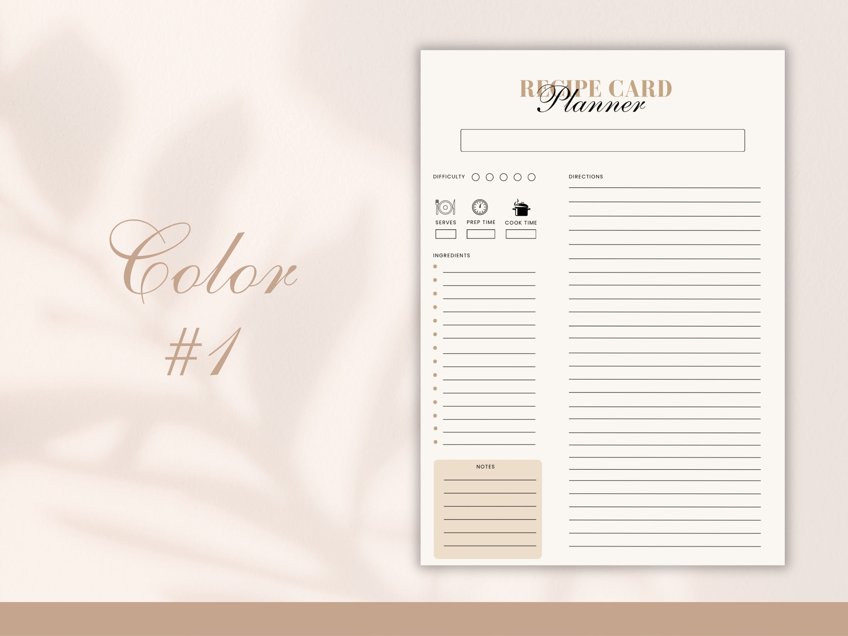 Recipe Page Printable Recipe Card Recipe Template Recipe Sheet A4 A5 ...