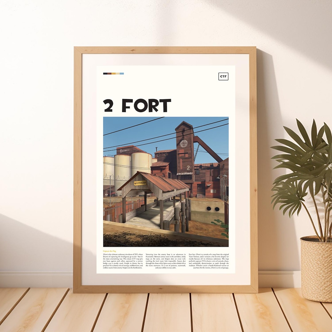TF2 2fort Poster - Team Fortress Two Map Art Print - Capture the Flag ...