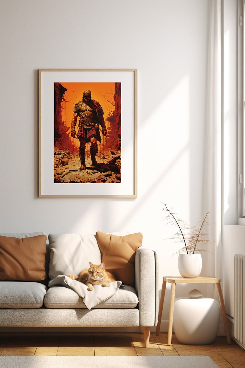 Ancient Roman Soldier Illustration Print Satin Posters 210gsm - Etsy