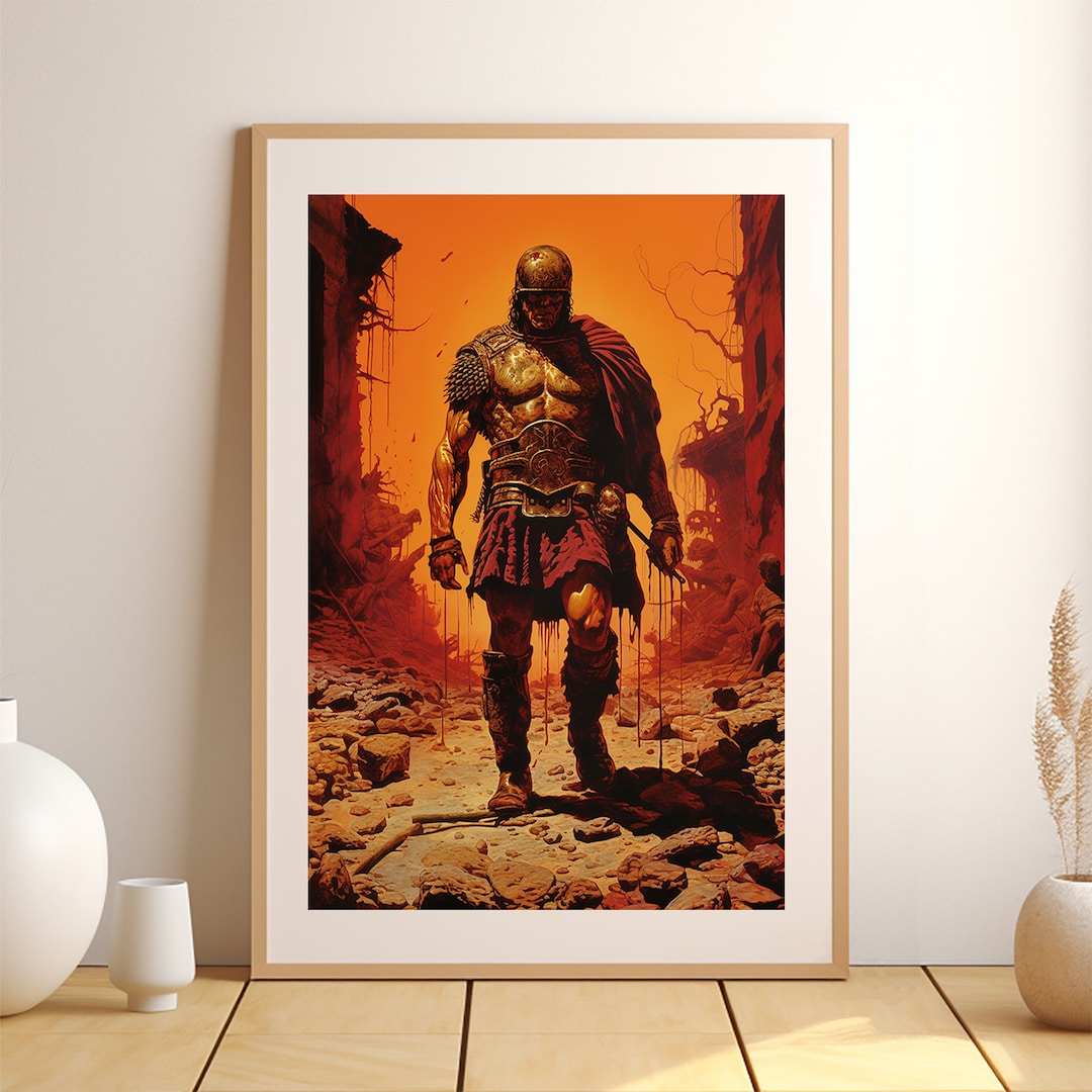 Ancient Roman Soldier Illustration Print Satin Posters 210gsm - Etsy